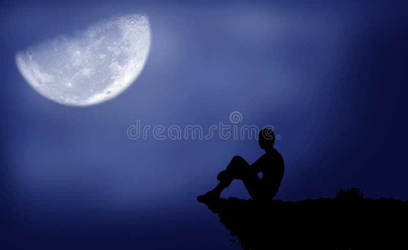 Boy Moon Silhouette Stock Illustrations – 3,709 Boy Moon Silhouette ...