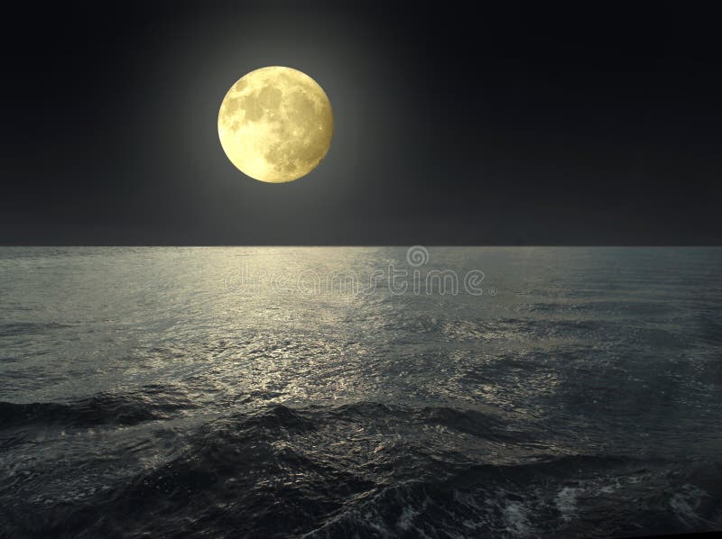 Moon stock photo. Image of ocean, light, wave, water - 11825122
