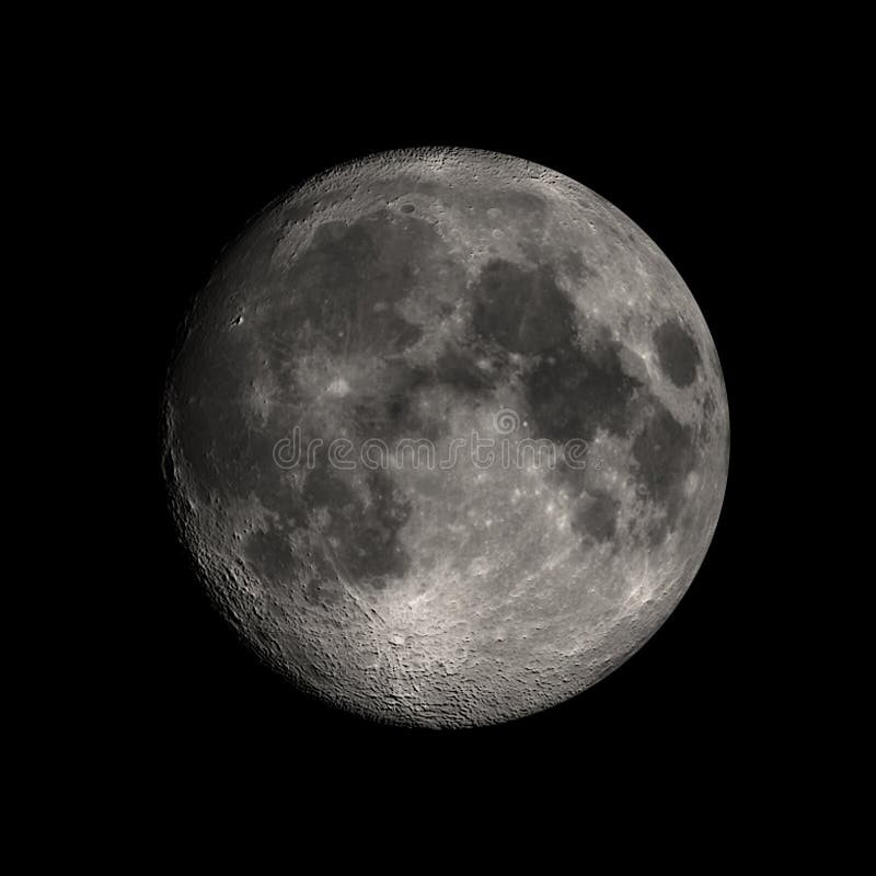 Closeup of Realistic Full Moon Stock Image - Illustration of moon ...