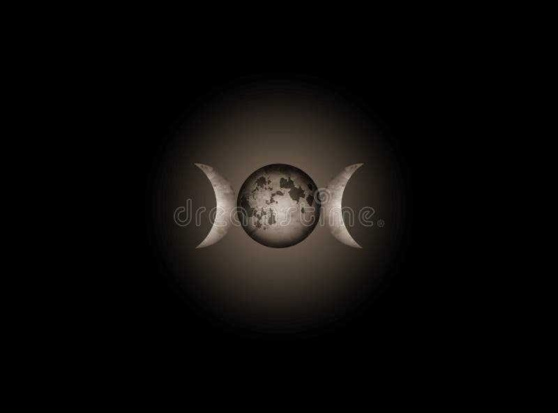 Triple Moon Religious Realistic Mystic Sign Wicca and Neopaganism ...