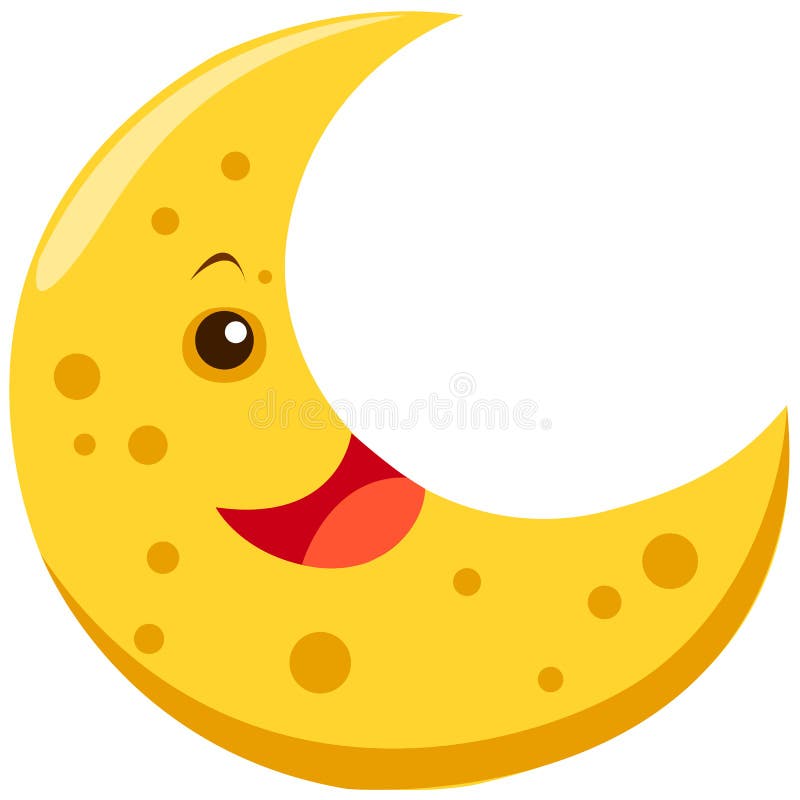 Quarter Moon Cartoon Smiling Crescent Moon Character On Craiyon