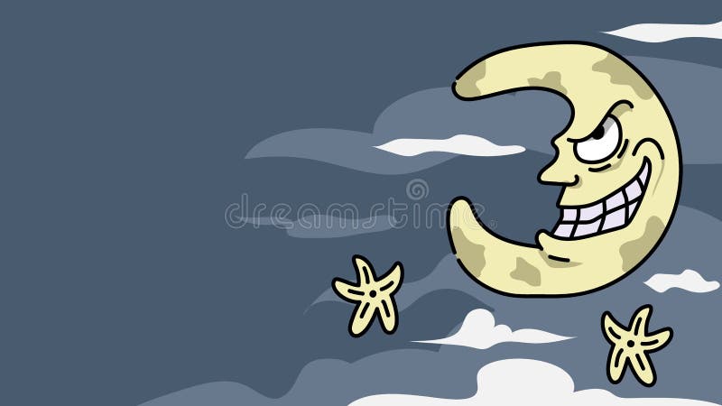 Halloween Scary Moon and Stars Cartoon Stock Vector - Illustration of ...
