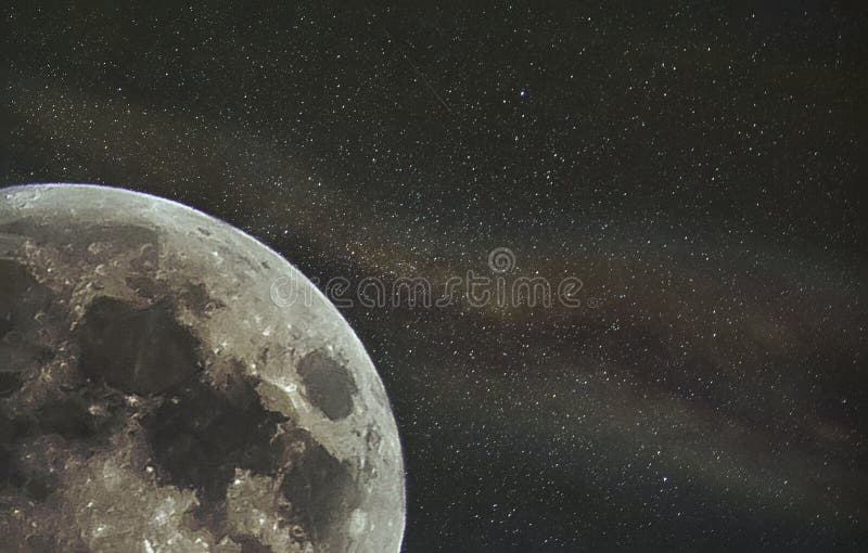 Moon Ad Milky Way Wallpaper Stock Illustration - Illustration of meteor ...