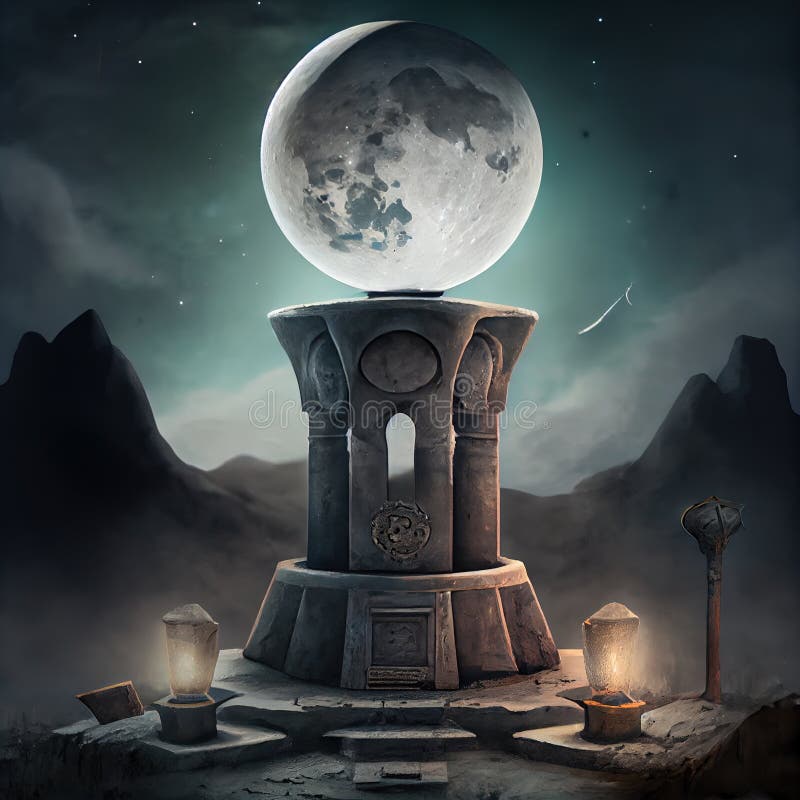 Moon Altar - Generative AI stock illustration. Illustration of ...