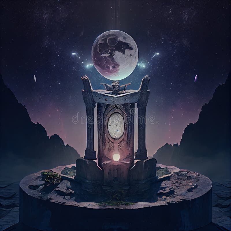 Moon Altar - Generative AI stock illustration. Illustration of battle ...