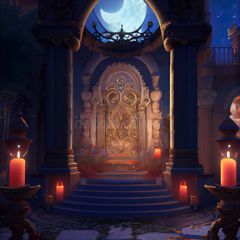 Moon Altar - Generative AI stock illustration. Illustration of altar ...
