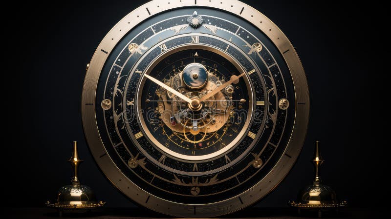 Moon astronomical clock stock illustration. Illustration of offices ...