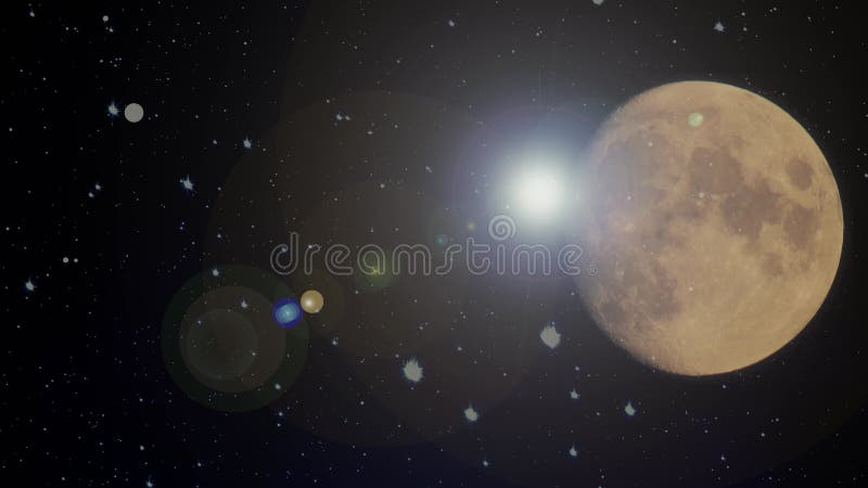 The Moon on the Background of the Sun. Flight in the Solar System ...