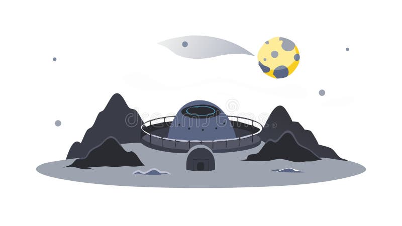 Moon Base Lunar Landscape Space Settlement Vector, Vector Design ...