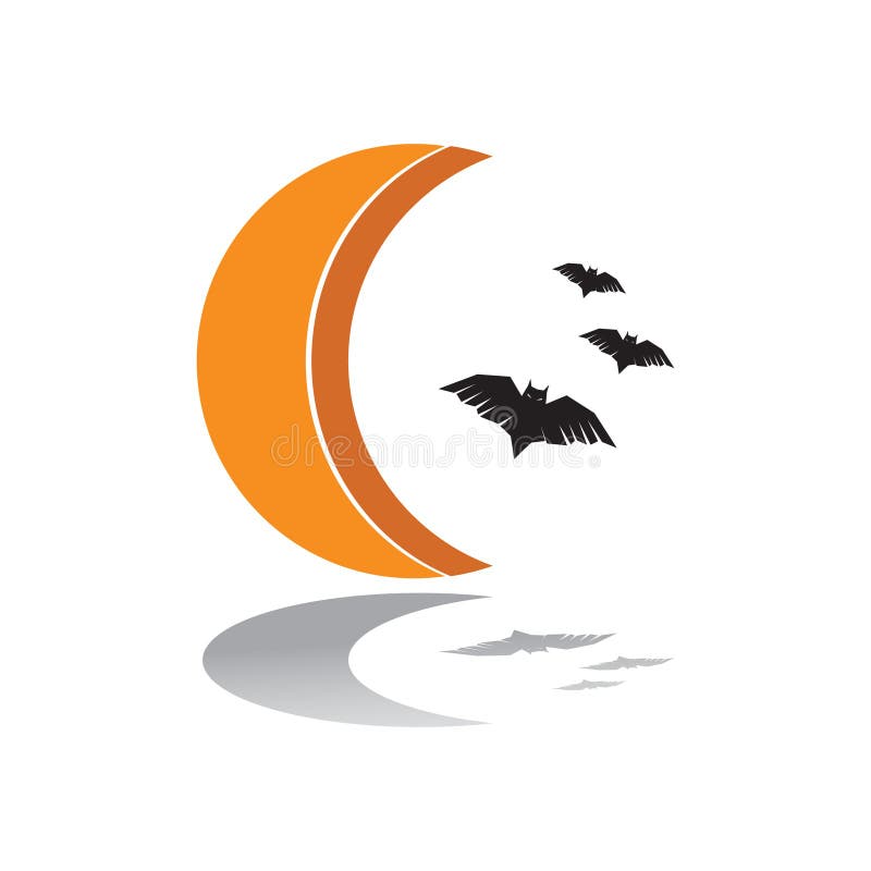 Moon and Bats. Vector Illustration Decorative Design Stock Vector ...