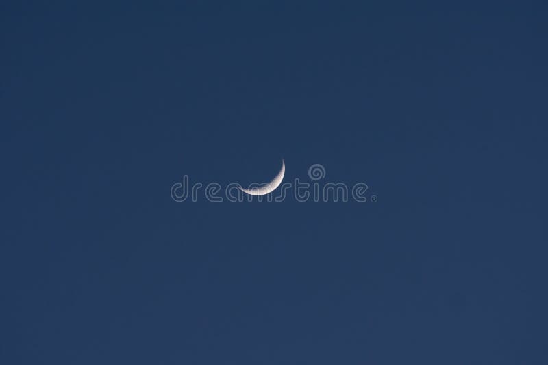 Moon at the Beginning of the Month at Night Stock Image - Image of ...