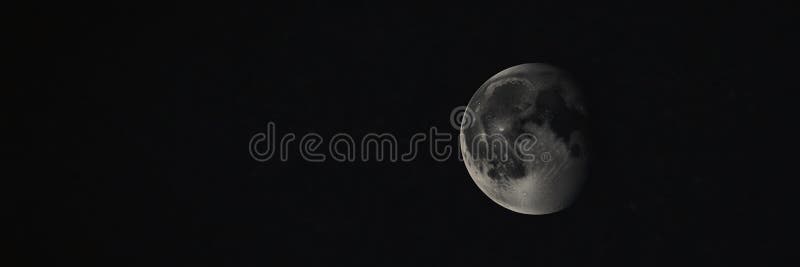 Moon on Black Empty Space Universe Void Panoramic Wide Angle Ai ...