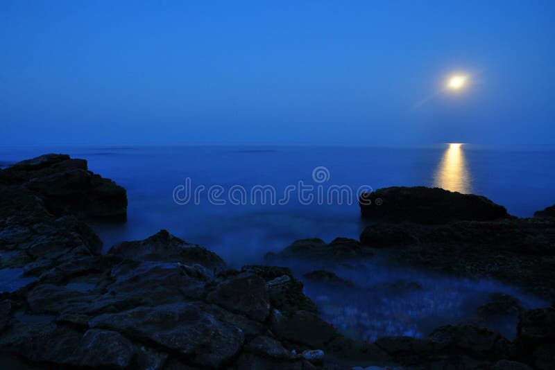 The moon in blue stock photo. Image of resort, exposure - 58948212