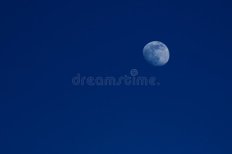 Moon in the Blue Night Sky Close Up Stock Image - Image of scene, blue ...
