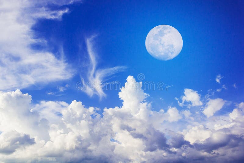Moon on Blue Sky stock photo. Image of dusk, space, beautiful - 31234462