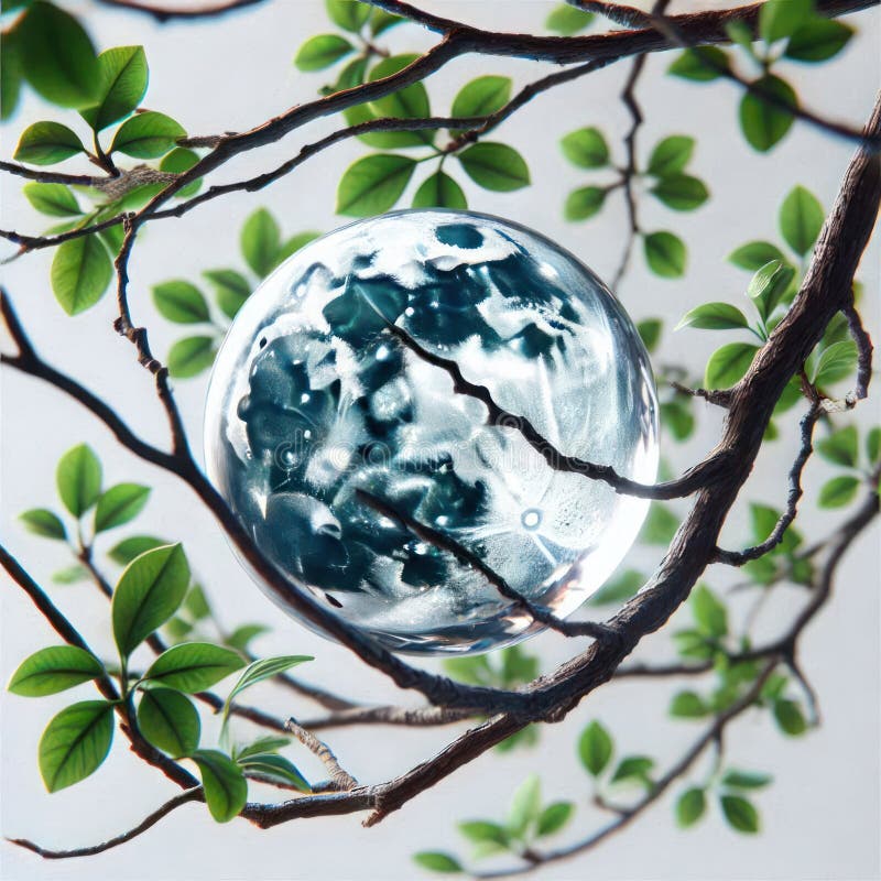 The Moon among the Branches of a Tree. Stock Image - Image of moon ...