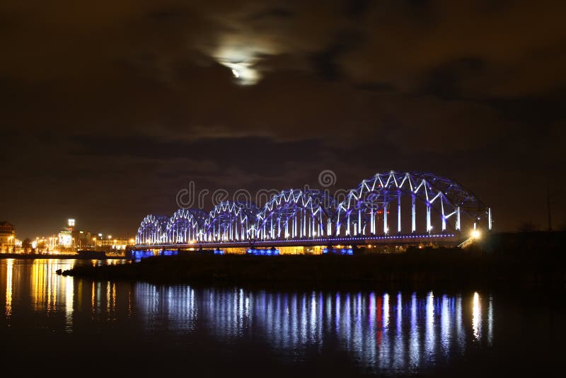 Moon bridge and river stock photo. Image of love, illuminated - 7785478