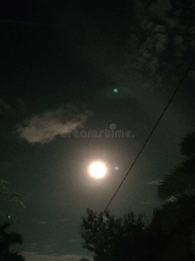 The Moon and a Bright Beautiful Night Stock Photo - Image of calm ...