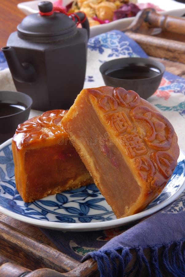 Moon cake stock image. Image of plate, garnished, cake - 16123897
