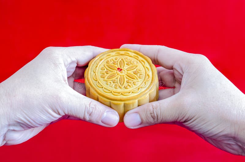 Moon Cake on hand stock photo. Image of asia, autumn - 59523318