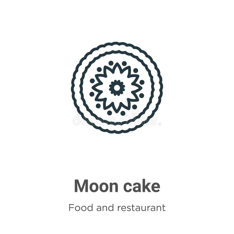 Mooncake Thin Line Icon, Chinese Mid Autumn Festival Concept, Moon Cake ...