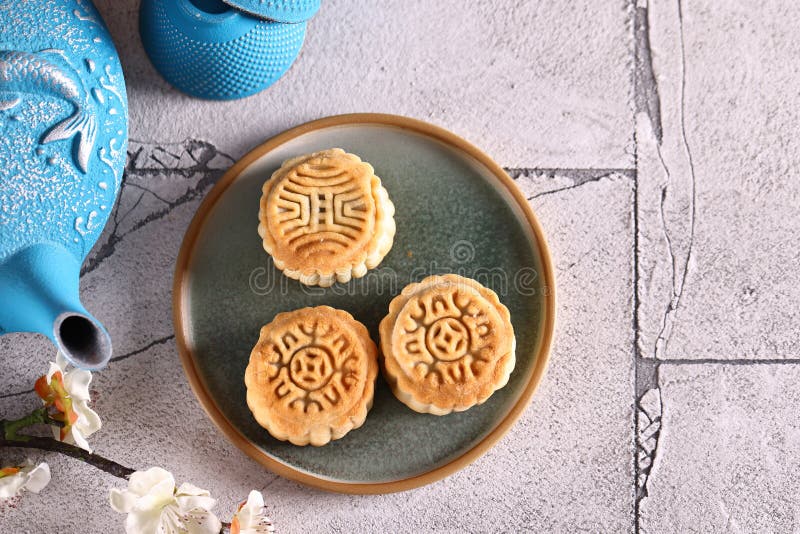 Moon cakes tradition treat stock image. Image of cuisine - 274459383