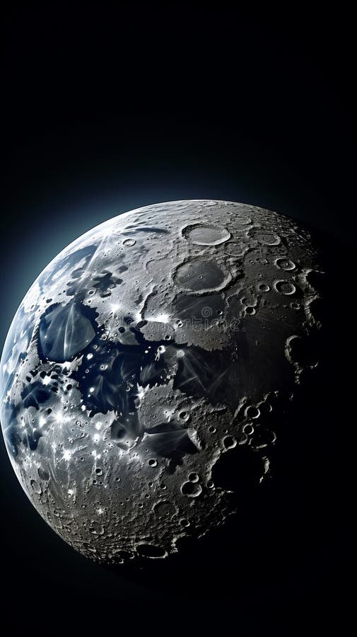 The Moon Captured from Outer Space Stock Photo - Image of stars ...