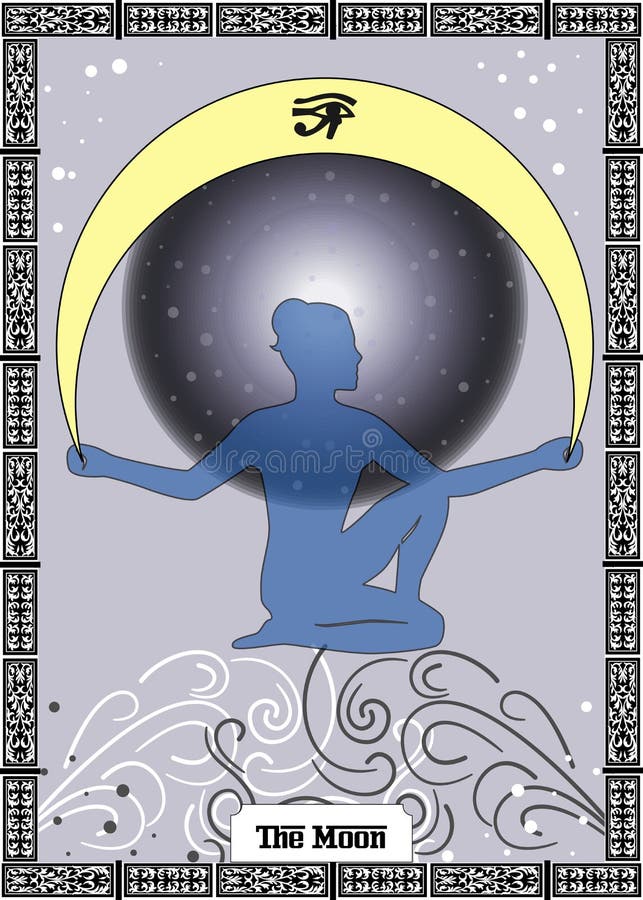 The moon card stock vector. Illustration of card, ocean - 95775931