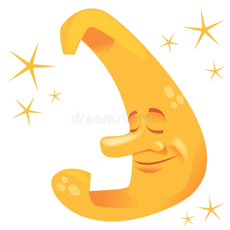 Moon character stock vector. Illustration of stars, nighttime - 8140336