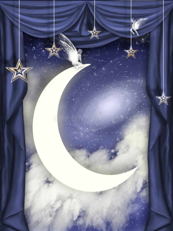 Moon Child stock illustration. Illustration of stars, backdrops - 7274923