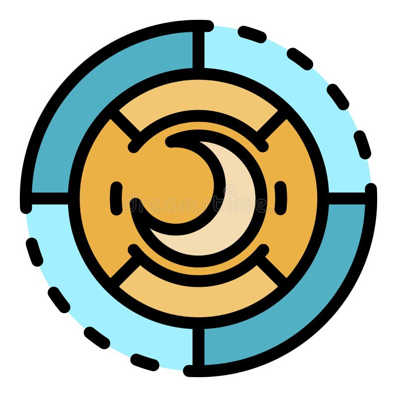 Moon in Circle in Circle Icon Color Outline Vector Stock Vector ...