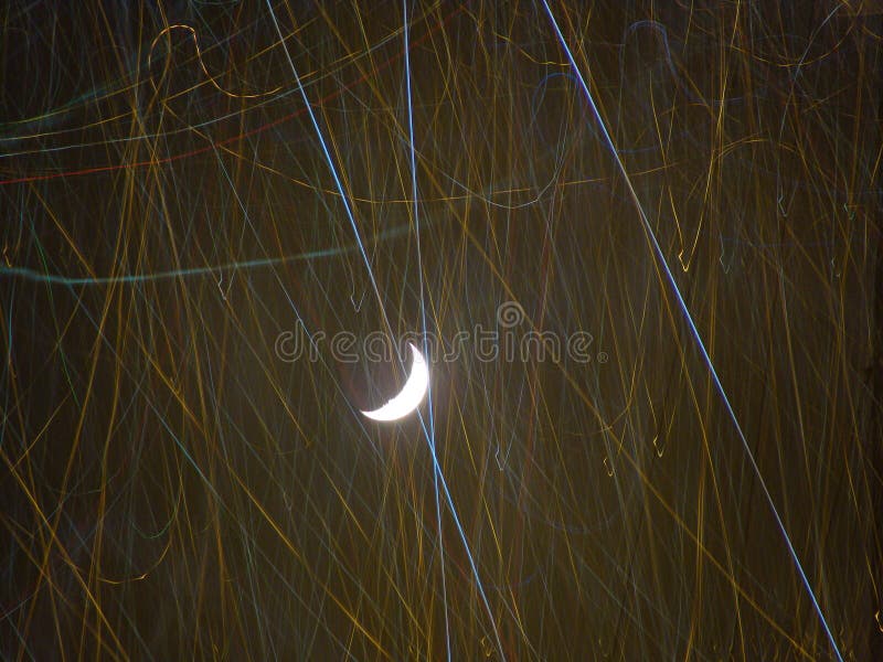 Moon in the City Night Lights "Tehran, Iran" Stock Photo - Image of ...
