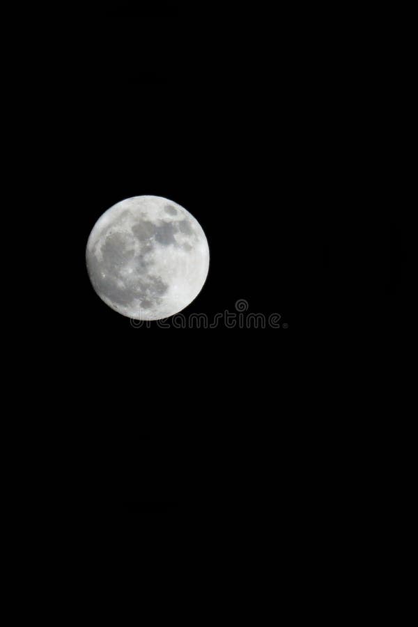 Moon in clean night sky stock photo. Image of night - 164090970