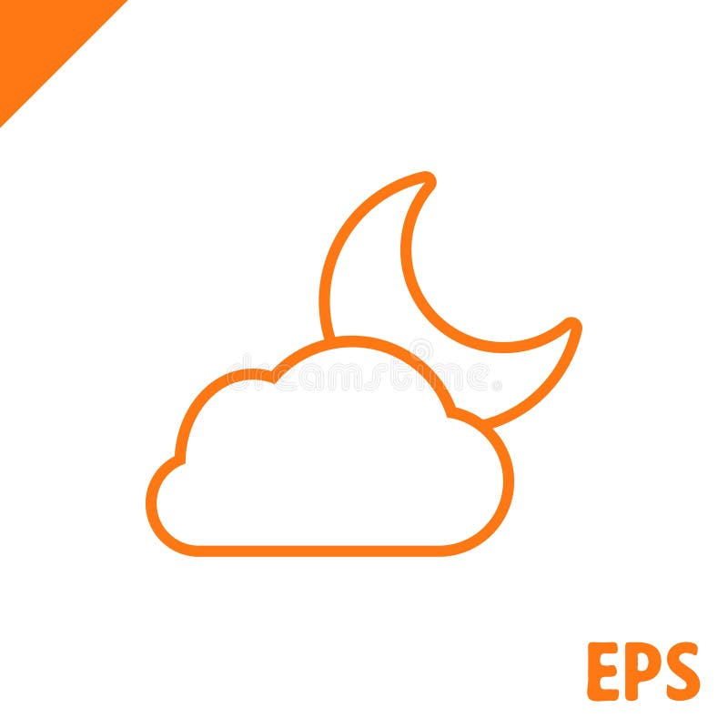 Moon and Cloud Icon Stock Vector Illustration Flat Design Stock Vector ...