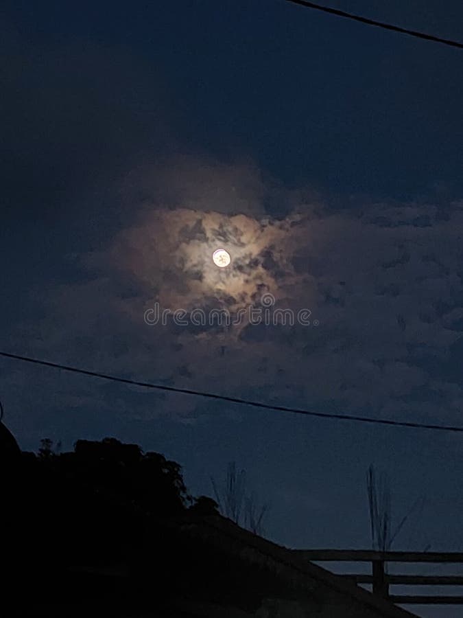 Moon and Cloud at the Sky from Rooftop Stock Image - Image of moon ...