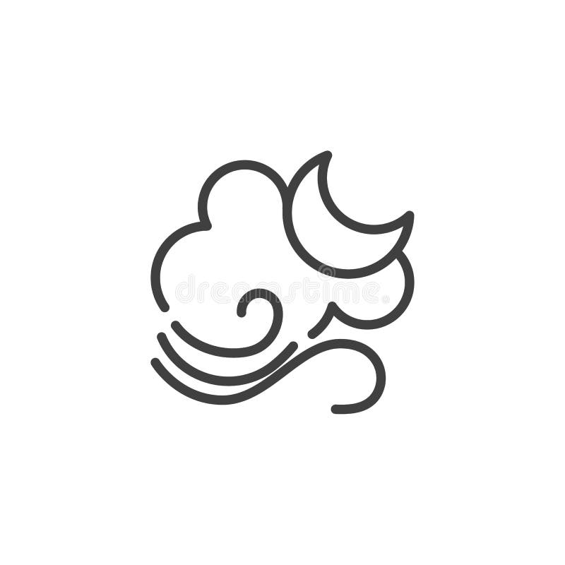 Cloud and Wind Blow Vector Icon Stock Vector - Illustration of simple ...