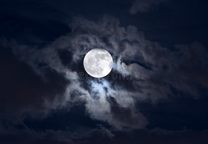 Moon in clouds stock image. Image of clouds, plants, crown - 42683705