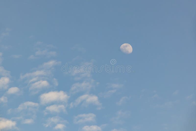 Moon and Clouds in Blue Hour Stock Photo - Image of cloudy, full: 142299874