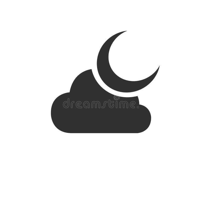 Moon, Clouds Icon. Sleep Dreams Symbol. Night or Bed Time Sign. Flat ...