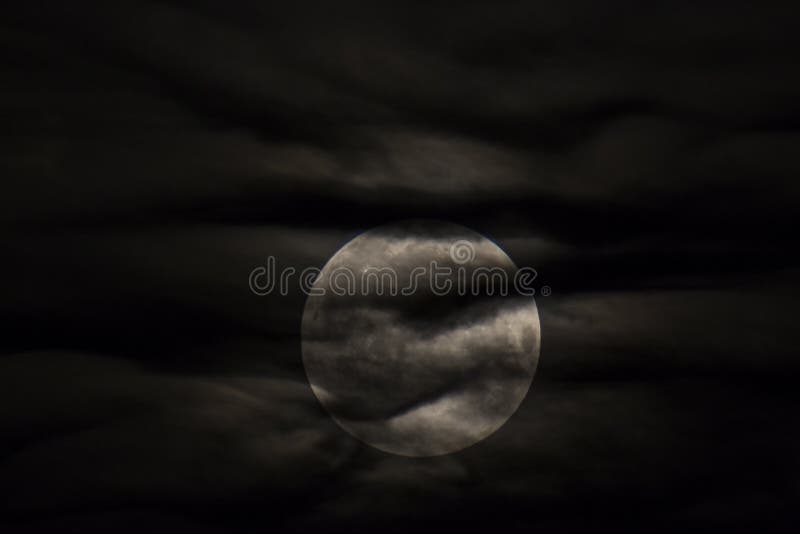 Moon between Clouds in Montserrat, Barcelona, Spain Stock Photo - Image ...