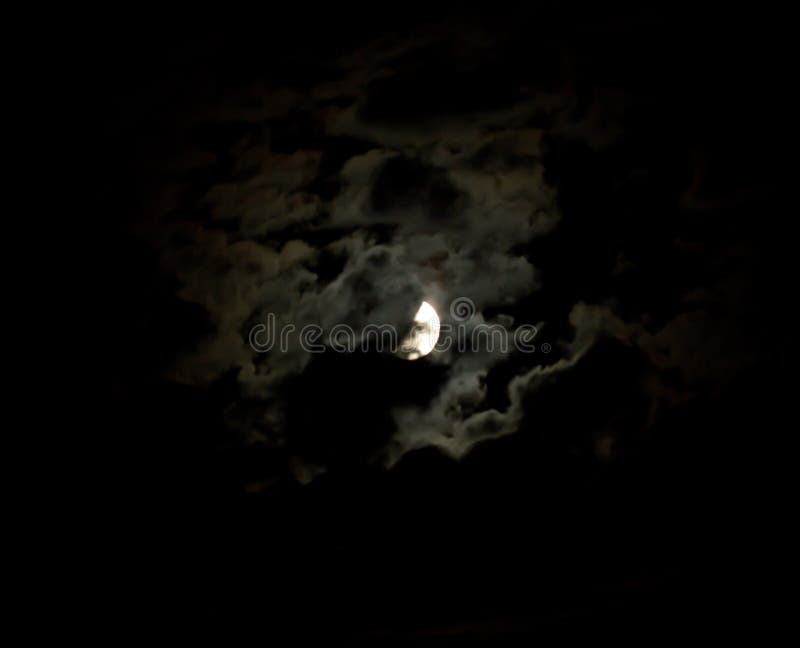 Moon with clouds at night stock image. Image of lunar - 100706997