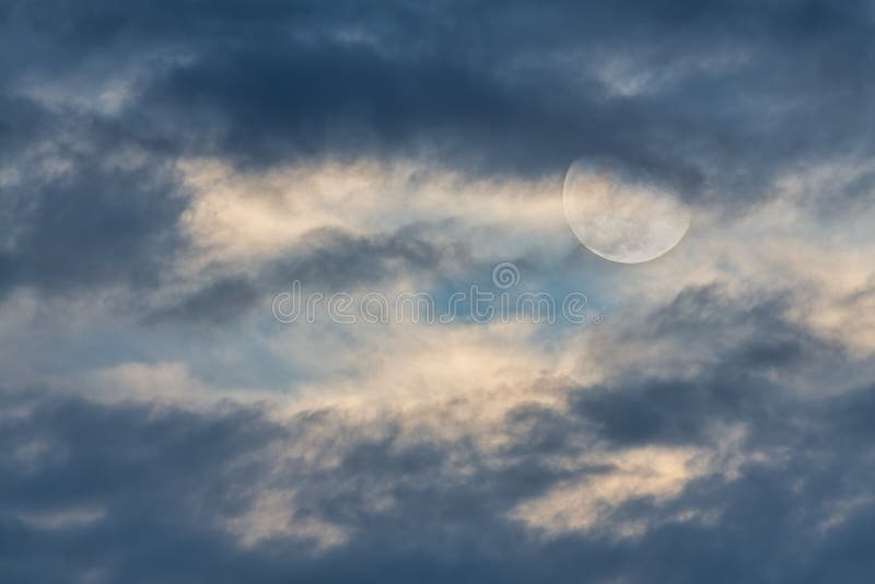 Moon Clouds rising stock photo. Image of rising, colorful - 188935112