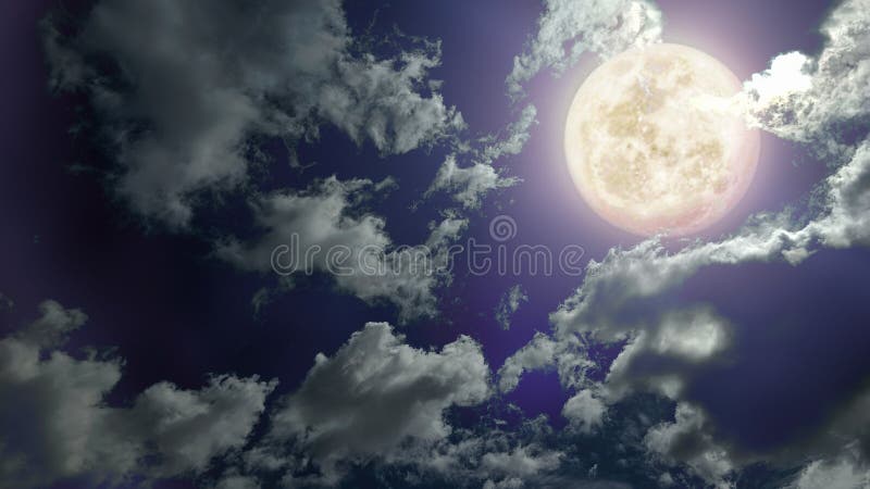 Moon and Clouds in the Sky. Stock Photo - Image of beautiful, cloud ...