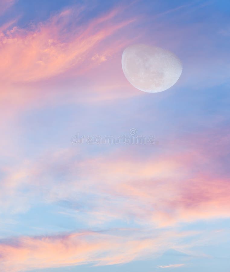 Moon Clouds Vertical stock photo. Image of fluffy, orange - 206878568