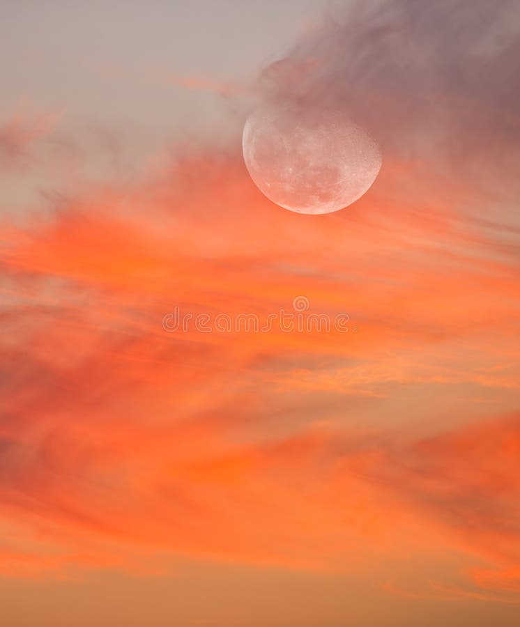 Moon Clouds Vertical stock photo. Image of cumulus, fluffy - 206878630