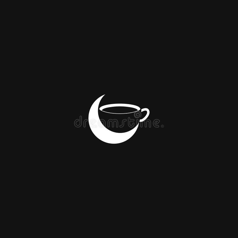 Moon coffee logo design stock vector. Illustration of cosmos - 199619790