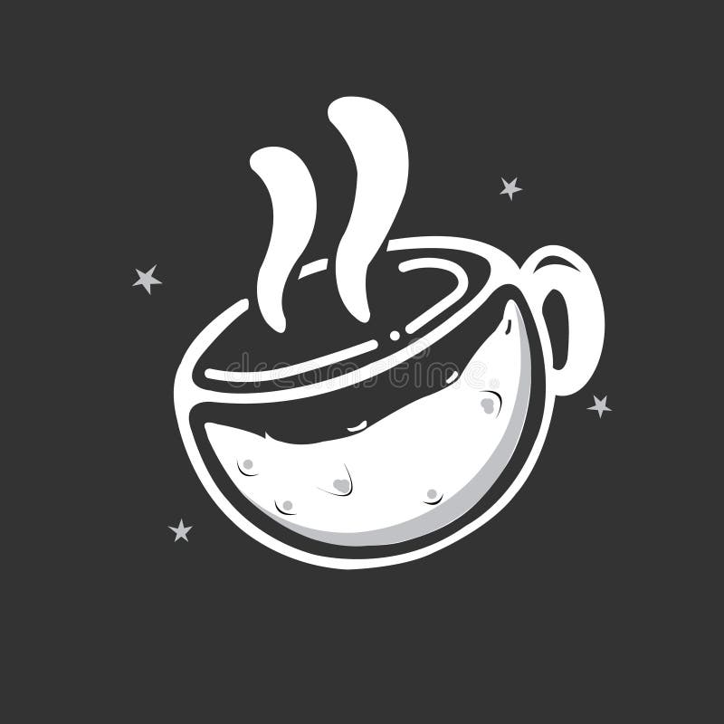 Moon Coffee stock vector. Illustration of cartoon, logo - 208051712