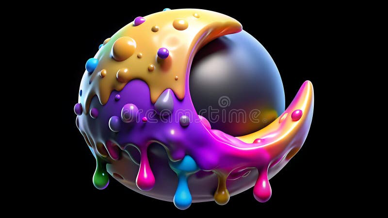 Moon with Drips, Dripping Moon, Abstract Moon, Liquid Moon, Paint Moon ...