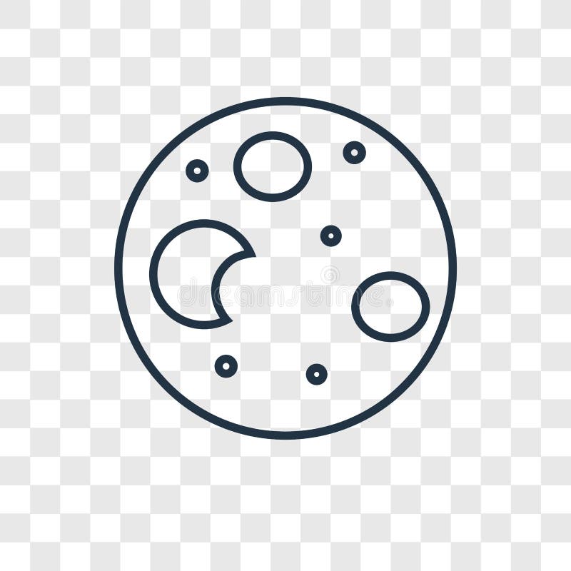 Moon Concept Vector Linear Icon Isolated on Transparent Background ...