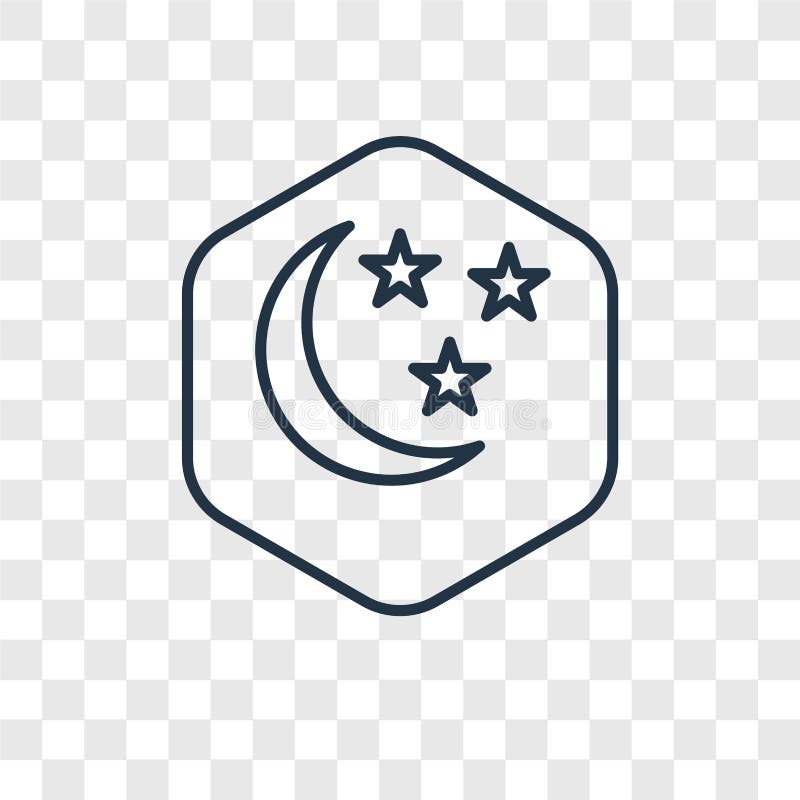 Moon Concept Vector Linear Icon Isolated on Transparent Background ...